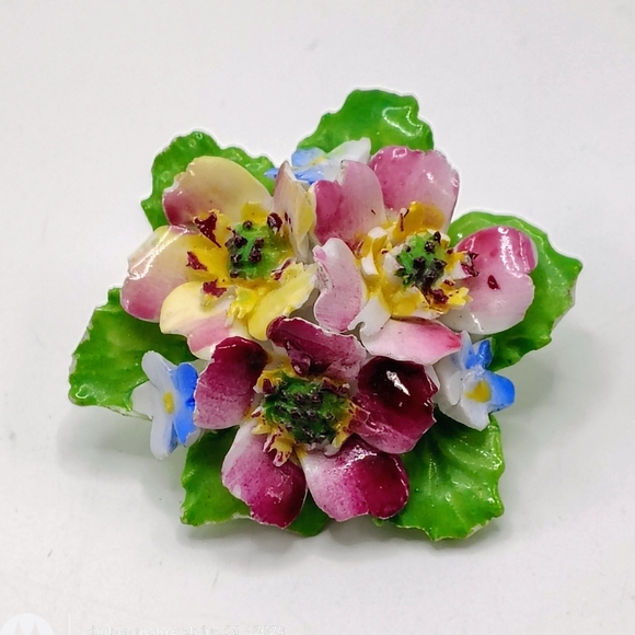 Vintage | Jewelry | Vintage Porcelain Flower Brooch | Poshmark